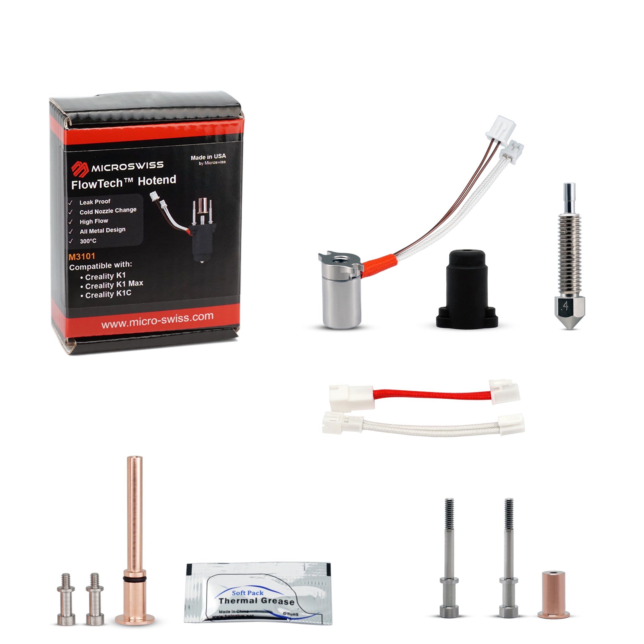 FlowTech™ Hotend for Creality K1 / K1 Max / K1C / K1 SE — Microswiss